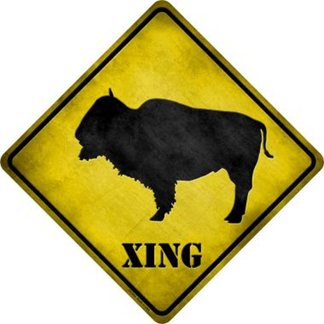 Western Bison Buffalo Metal Crossing Tin Sign Wall Patio Barn Decor - Etsy