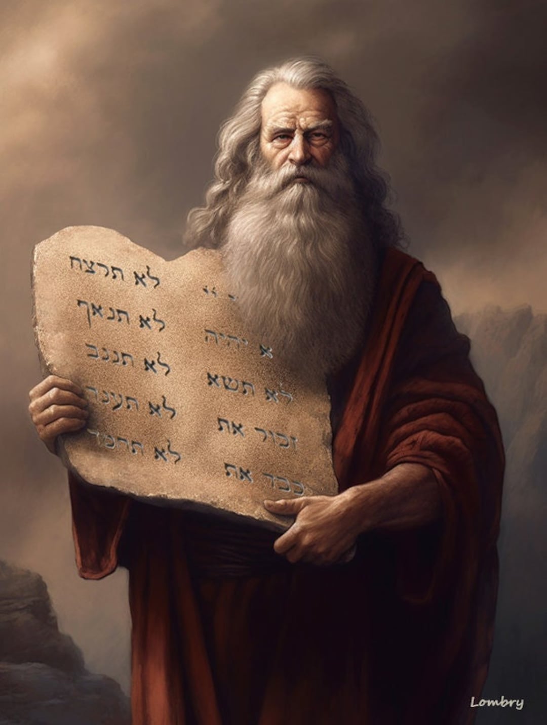 Moses Ten Commandments Framing Print Religious Gifts Catholic Wall ...