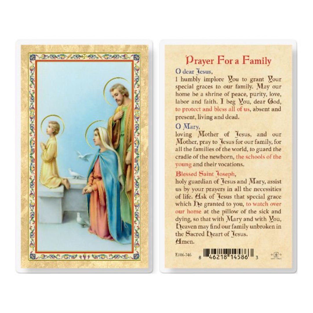 Prayer to Holy Family Holy Cards Hot Gold Stamped Set of 25 Catholic ...