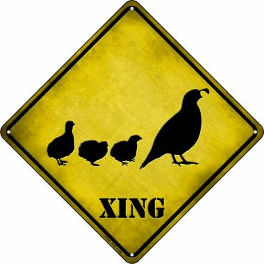 Quail Xing Novelty Metal Crossing Sign Birds Wildlife Wall Decor Indoor ...