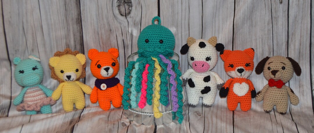 Crocheted Animals - Small, Zoo, Farm, Woodland Creatures : Duck, Cow ...