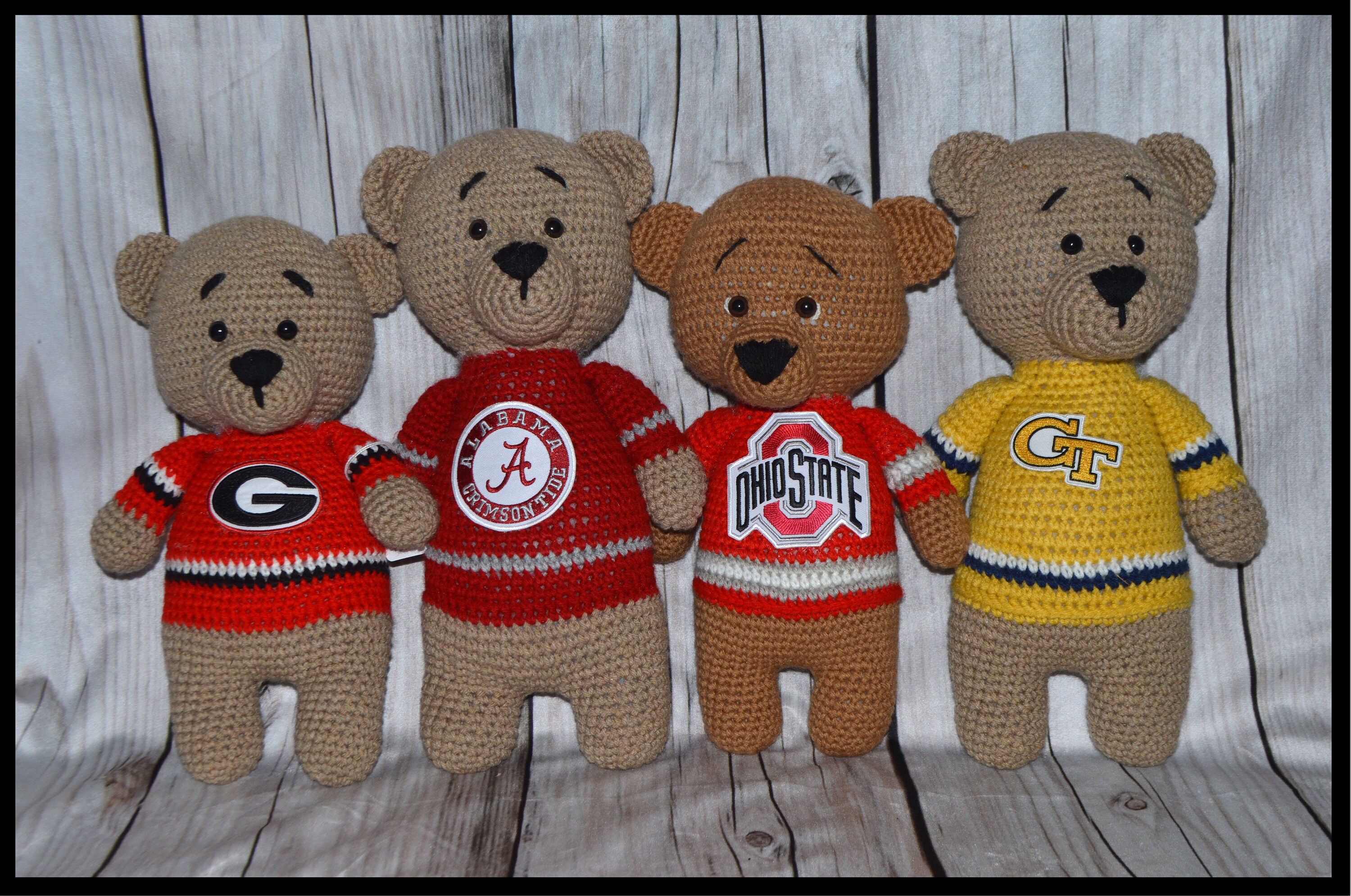 Crocheted Team Mascots, Cheerleader, Graduation, Tigers, Bears. Can Be ...