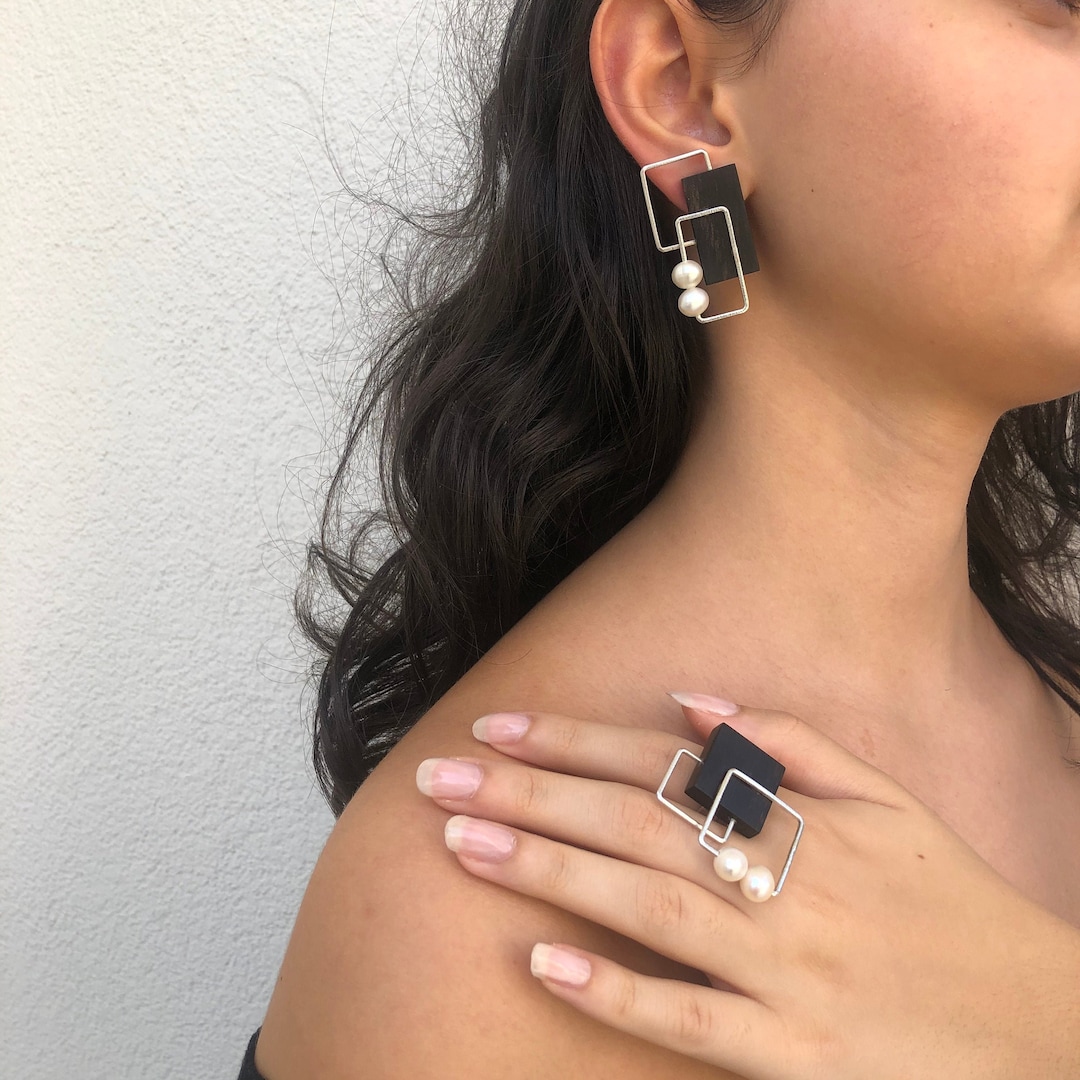 Modern Jewelry Set, Contemporary Pearl Jewelry, Accessory for Women ...