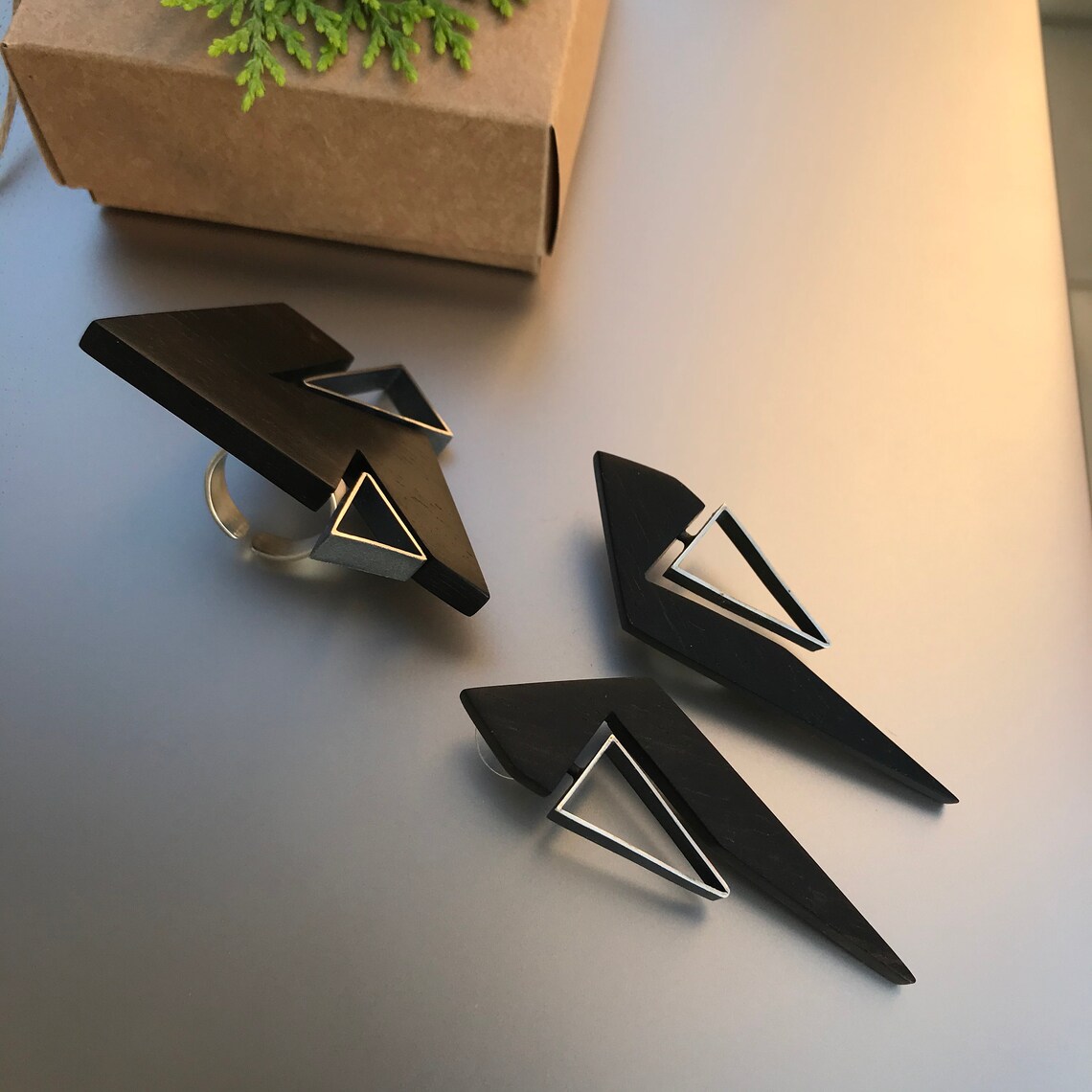 Contemporary Geometric Jewelry Set 5th Anniversary Gift | Etsy