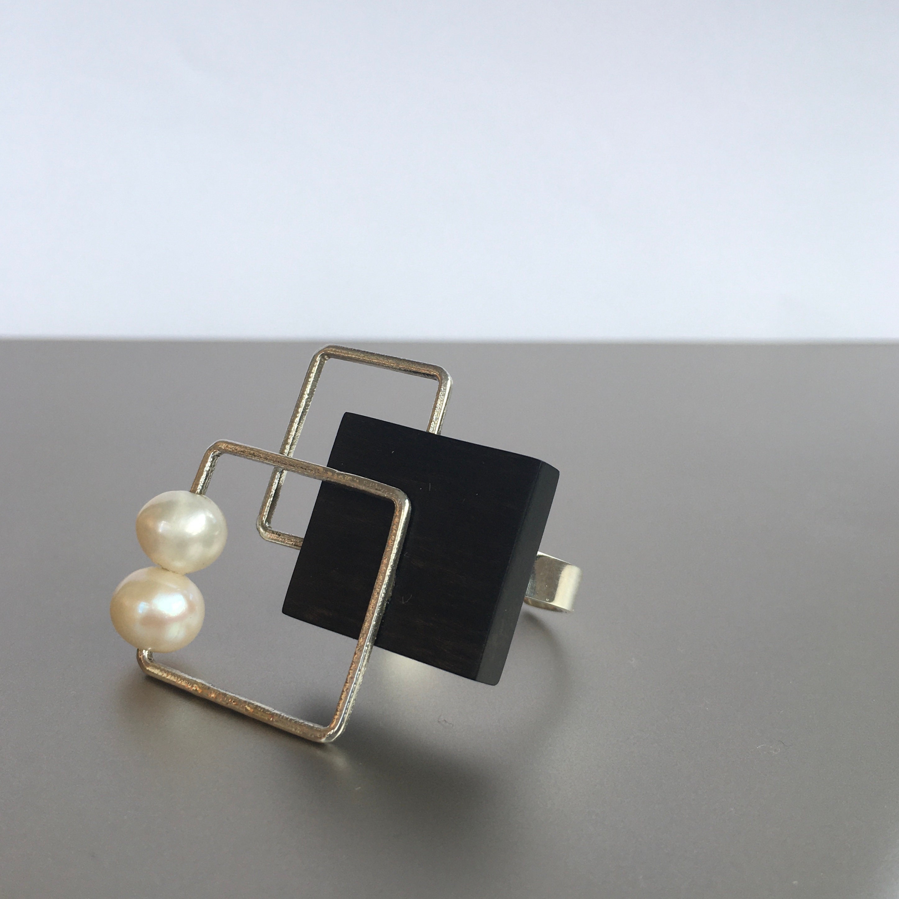 Architectural Ring Modern Statement Ring Ebony Wood - Etsy