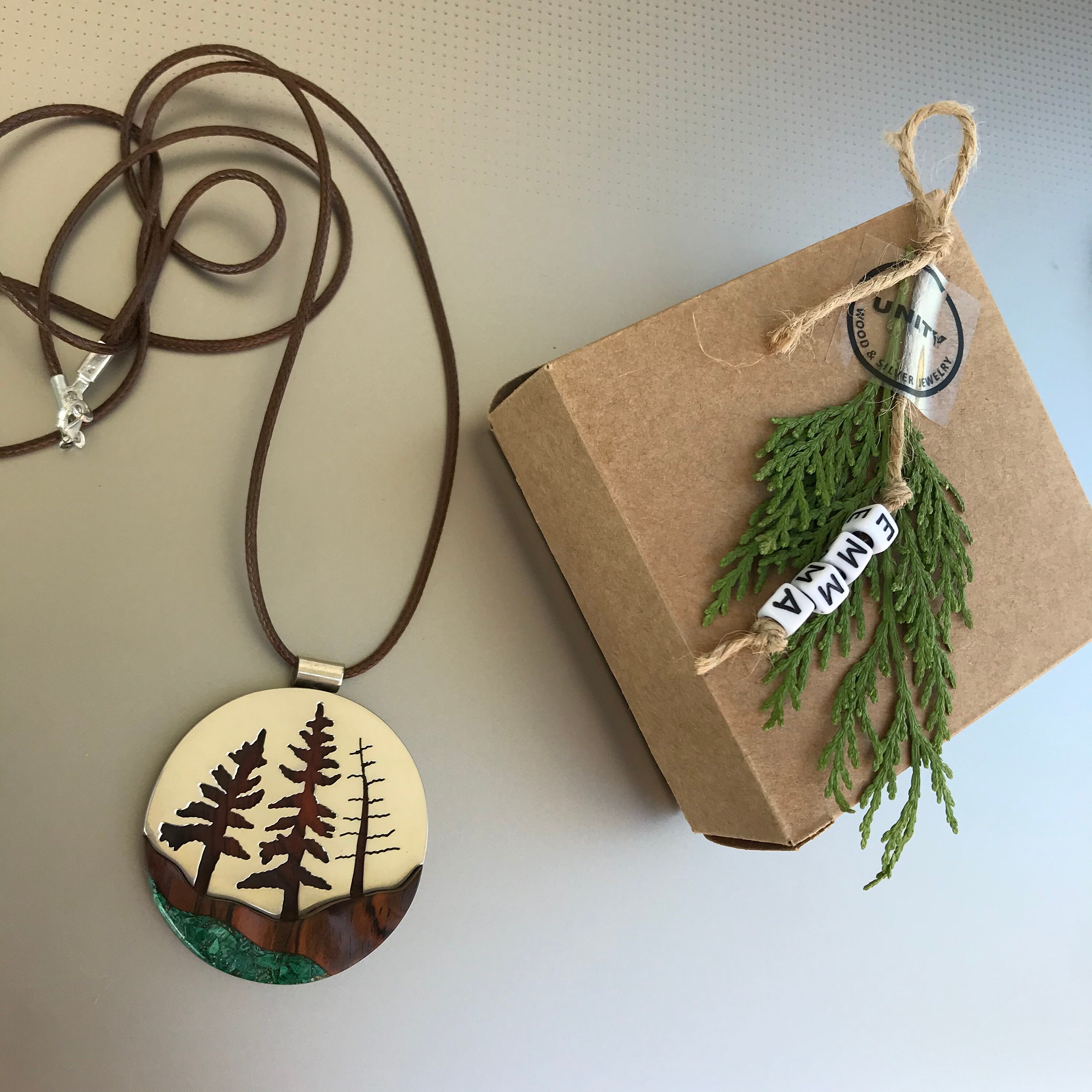 Forest Pendant Landscape Tree Necklace 5th Anniversary Gift - Etsy