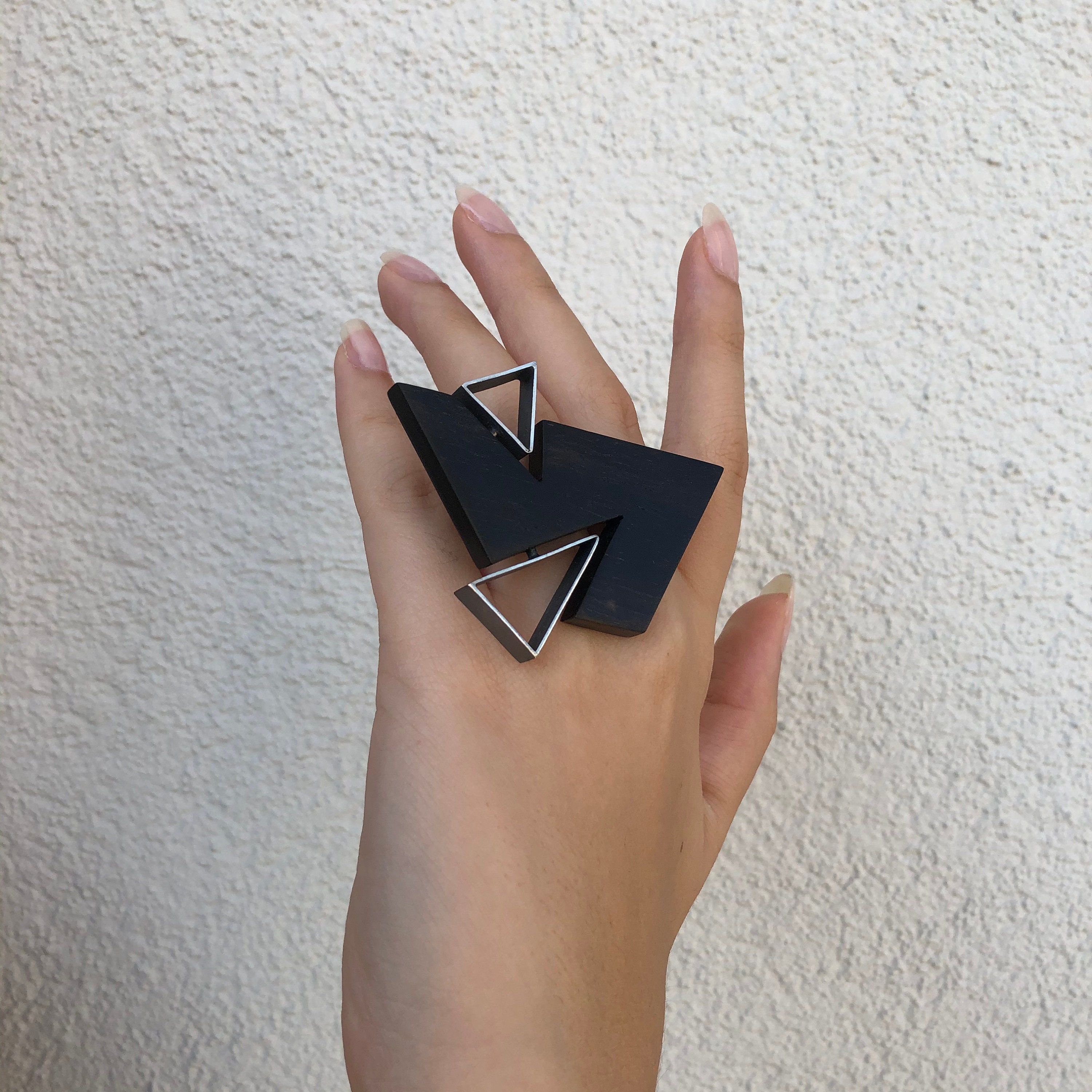 Modern Statement Ring, Contemporary Geometric Wooden Jewelry, Wearable ...