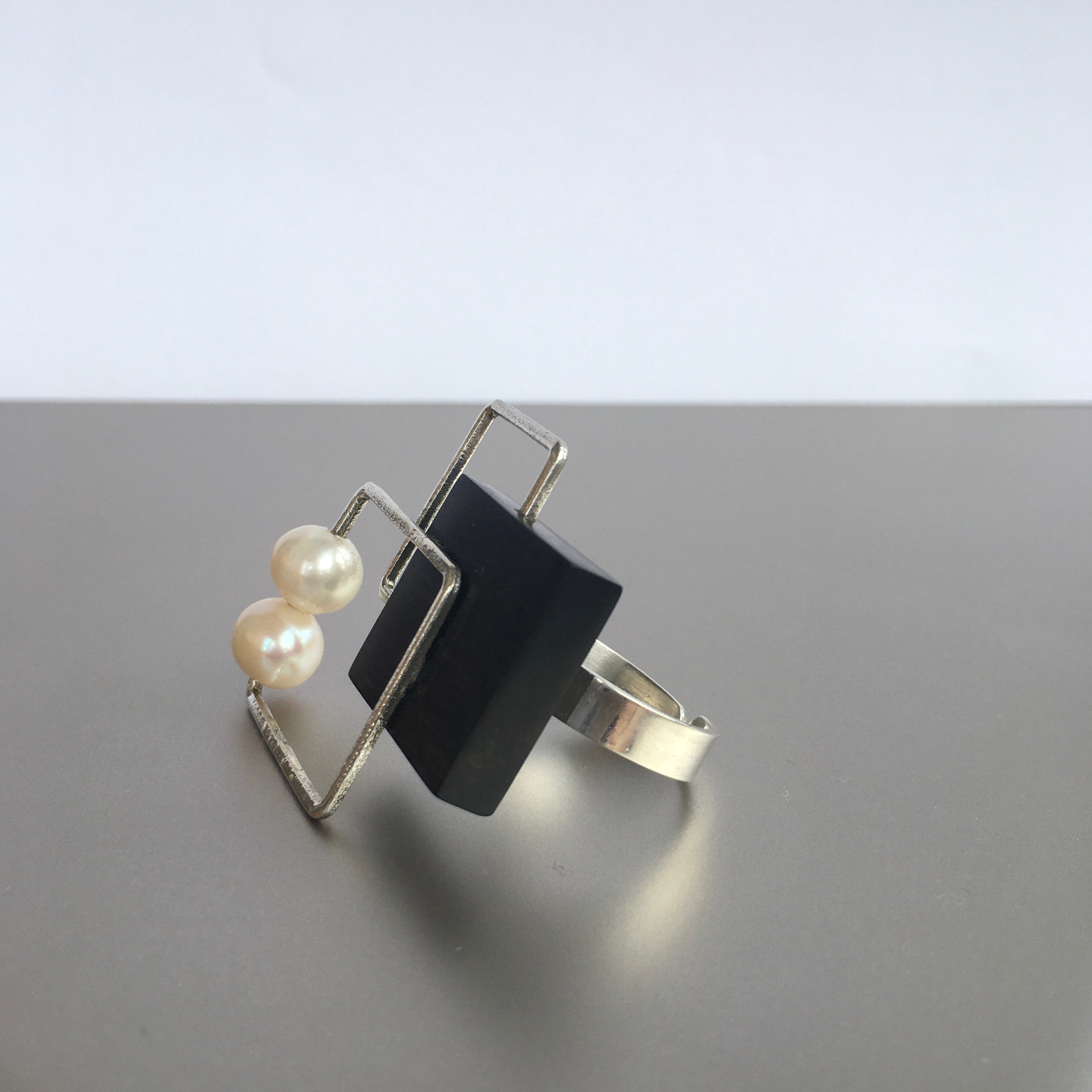 Architectural Ring Modern Statement Ring Ebony Wood - Etsy