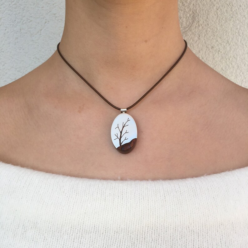 Tree Jewelry Set Wood Silver Pendant Ring Forest Jewelry - Etsy