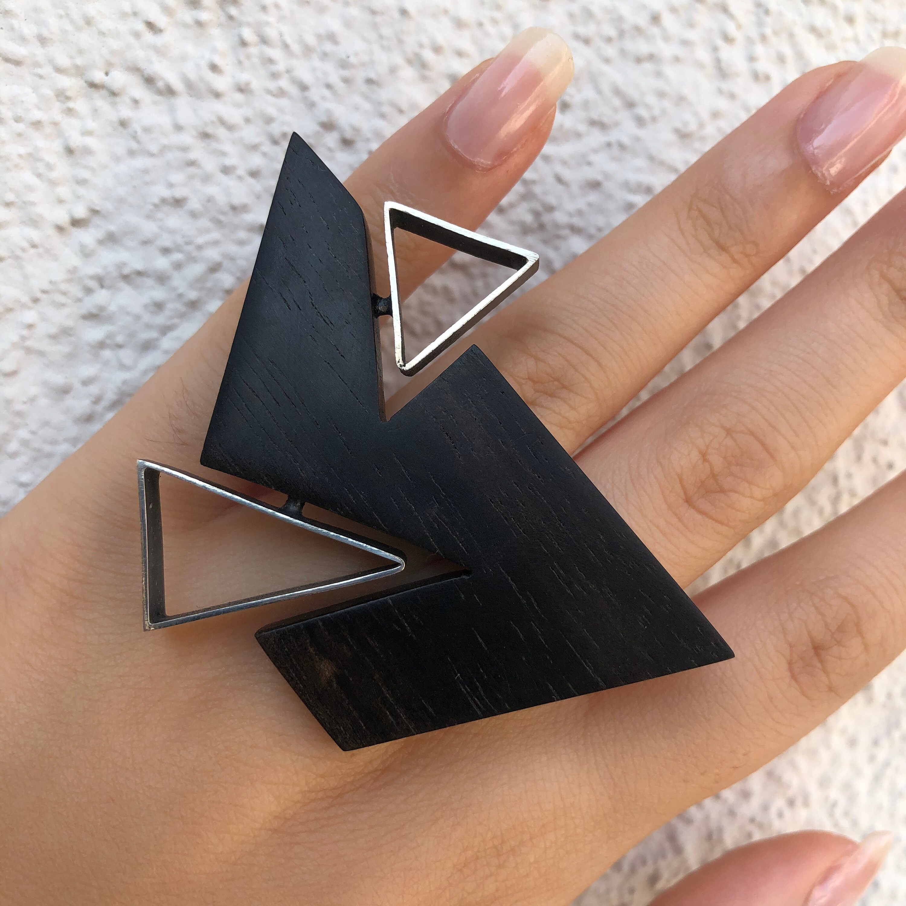 Modern Statement Ring, Contemporary Geometric Wooden Jewelry, Wearable ...