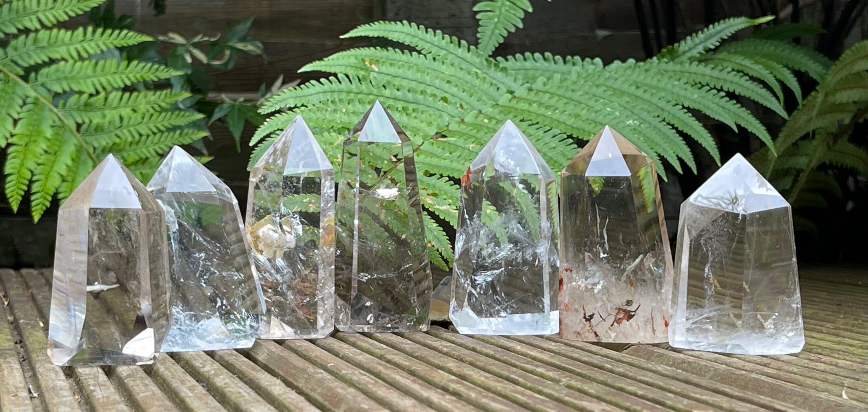 Quartz points Clear Quartz points Quartz towers with iron | Etsy