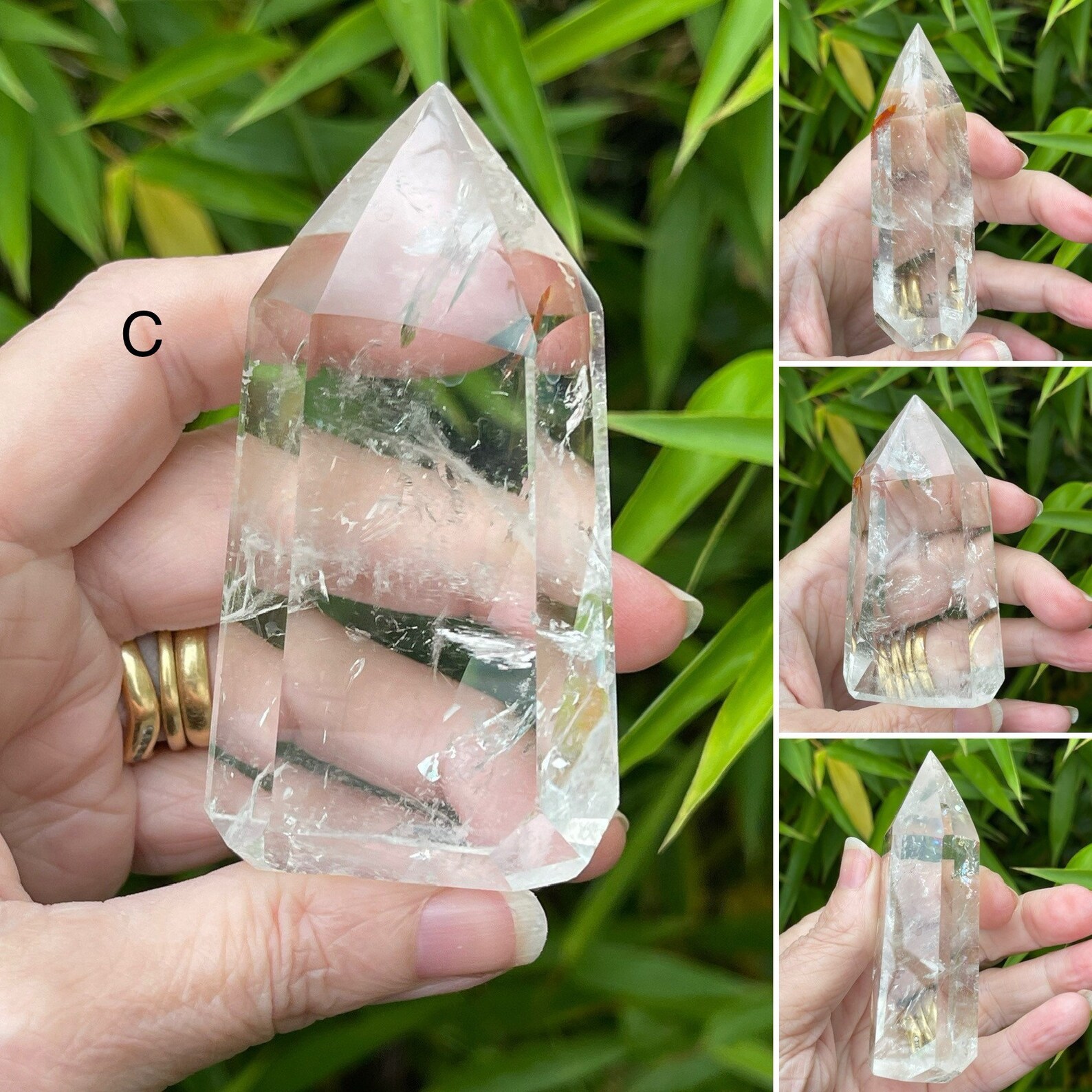 Quartz points Clear Quartz points Quartz towers with iron | Etsy