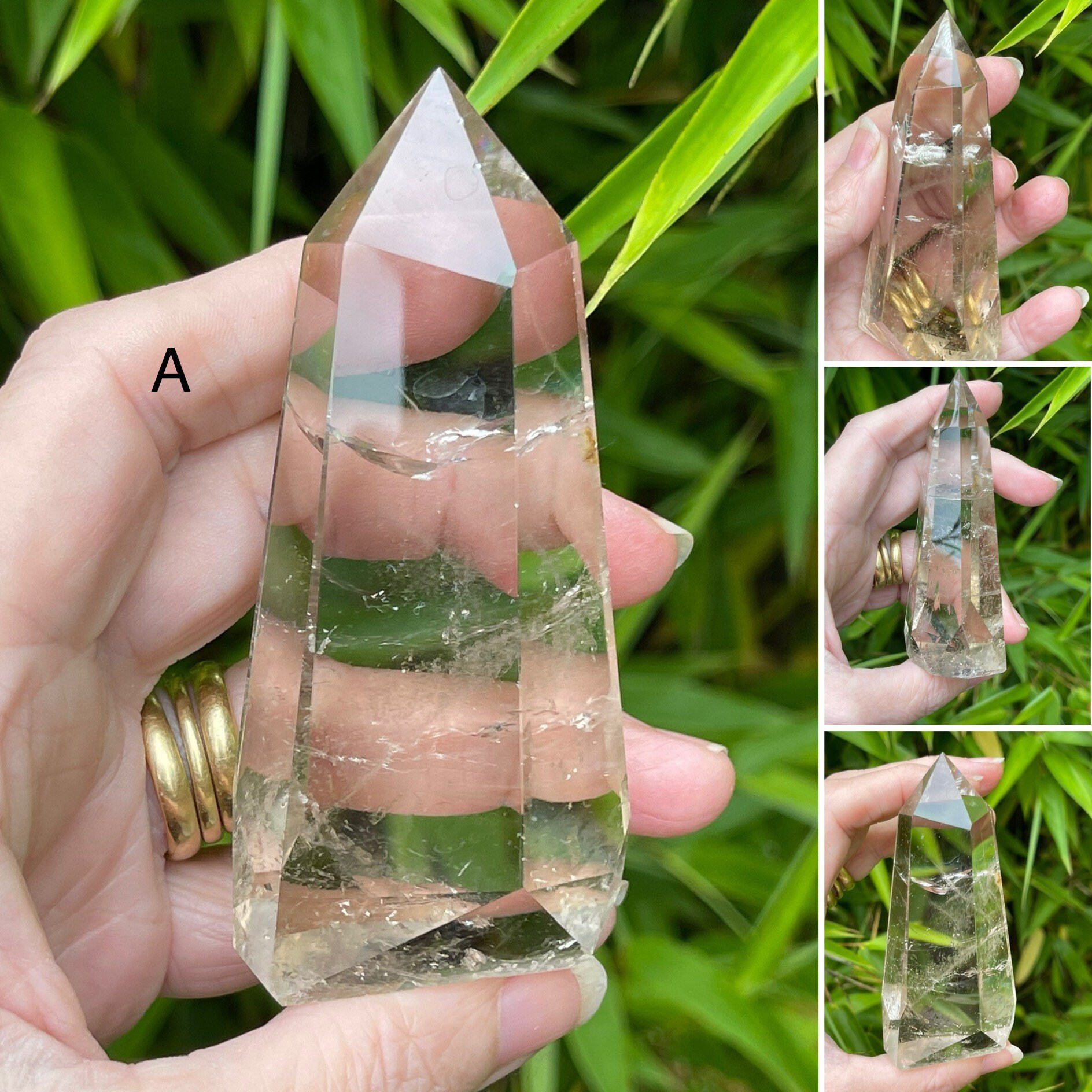 Quartz points Clear Quartz points Quartz towers with iron | Etsy