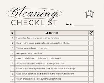 Detailed and Fancy Cleaning Checklist - Etsy