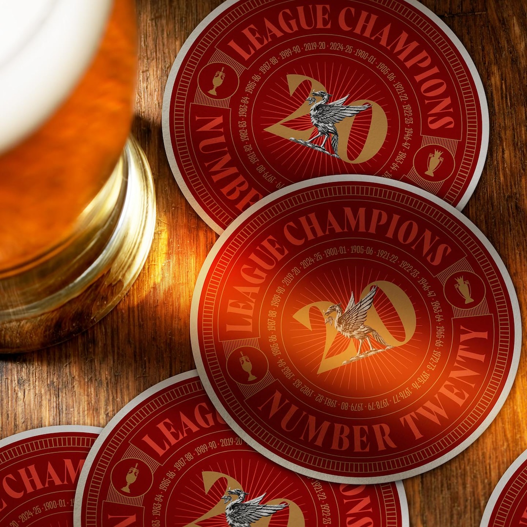 Liverpool FC Beer Mats – Set of 6 | LFC 20th League Title | Premier ...