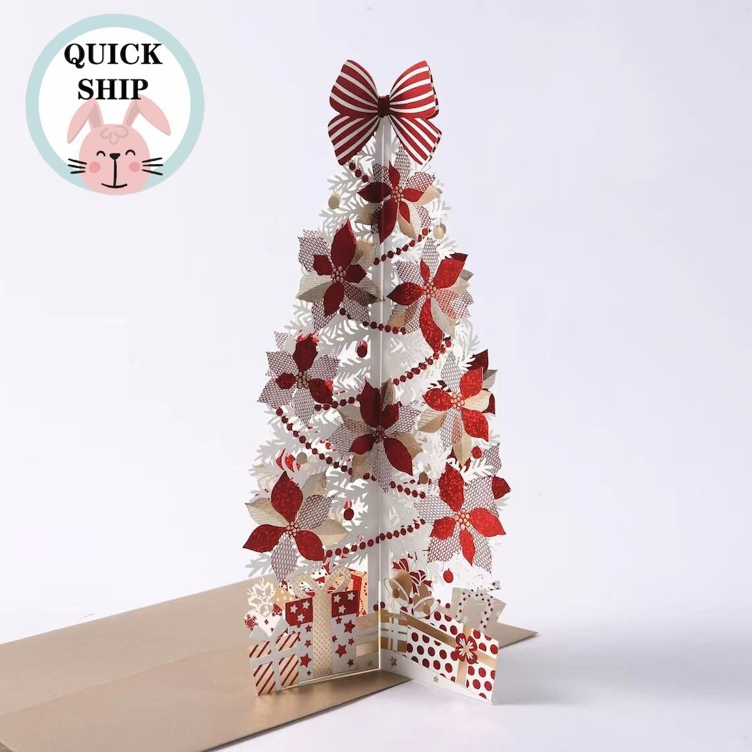 CLEARANCE 3D Christmas Tree Pop up Card, Paper Christmas Card,special ...
