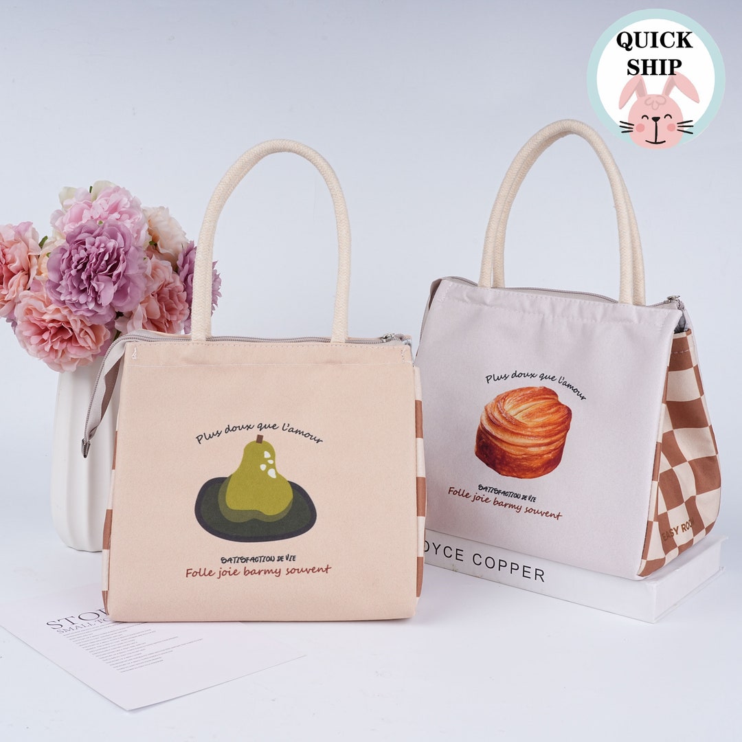 Handmade Bread Pear Insulated Lunch Bag,vertical Storage Bag,lunch Box ...
