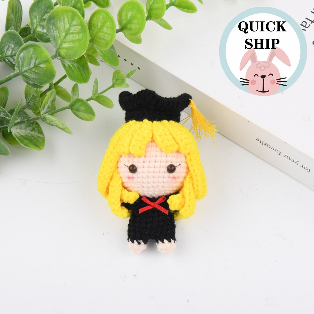 Crochet Graduation Girl Crochet Doll,yellow Hair Doll,custom Graduation ...