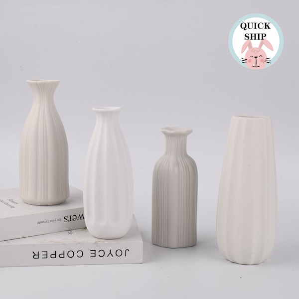 Floral White Small Vase - Etsy