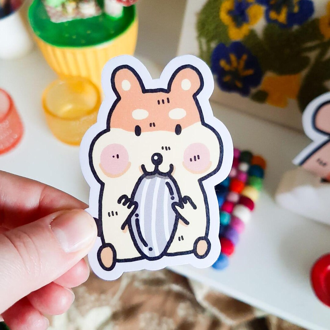 Fun Hamster Sticker for Laptop, Cute Rodent Stickers, Penpal Stationery ...