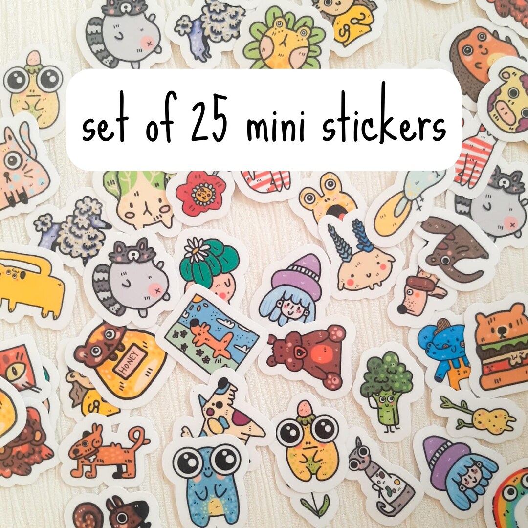 Tiny Sticker Animals for Kids, Cute Small Stickers Set, Mini Sticker ...