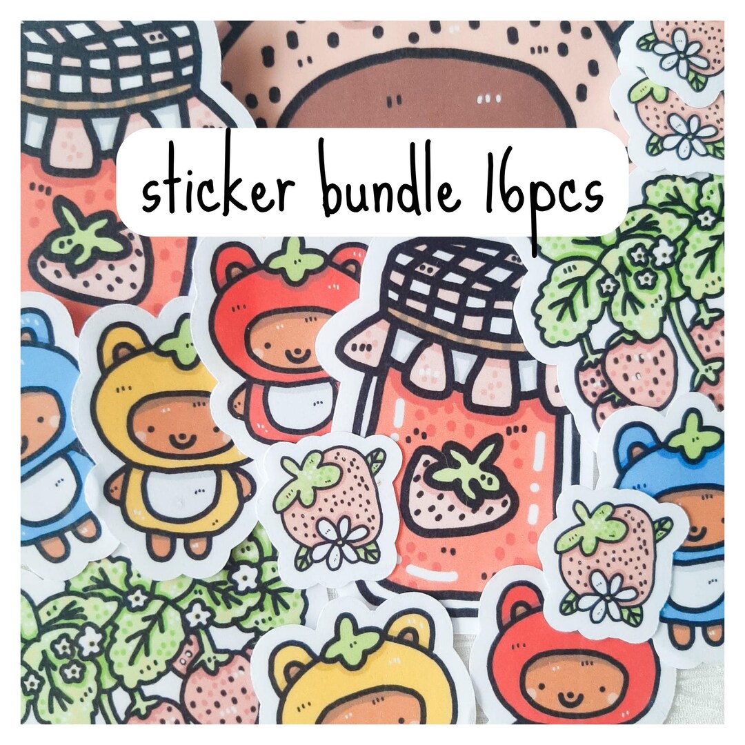 Bear Sticker Set for Planner, Berry Stickers, Sticker Pack for Calendar ...