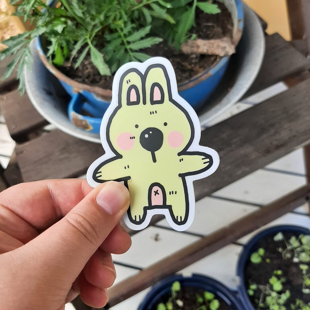 Waterproof Bunny Vinyl Sticker, Rabbit Gifts Kawaii, Cute Animal ...