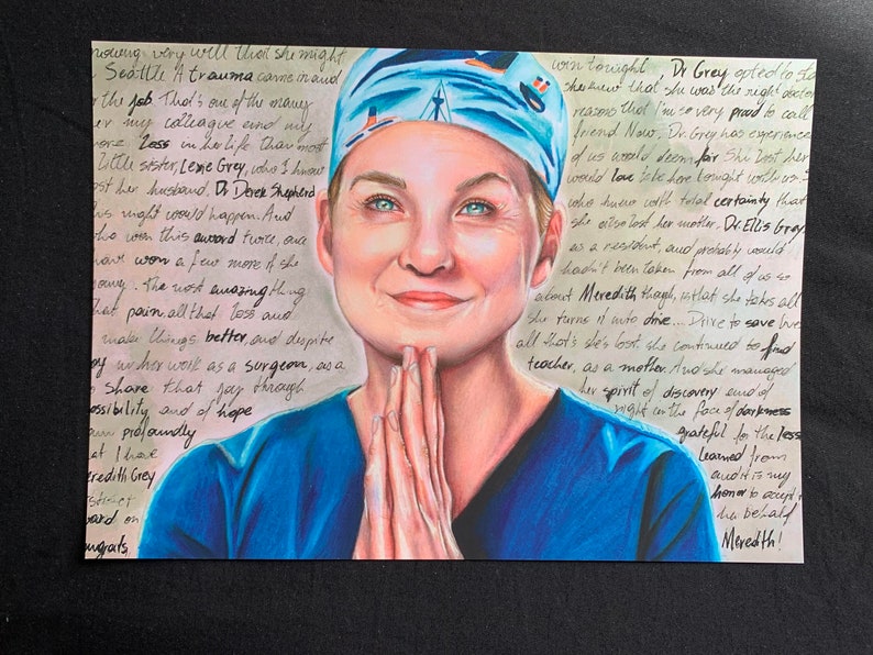 Grey's Anatomy Meredith Grey Harper Avery Scene A4 Art - Etsy UK