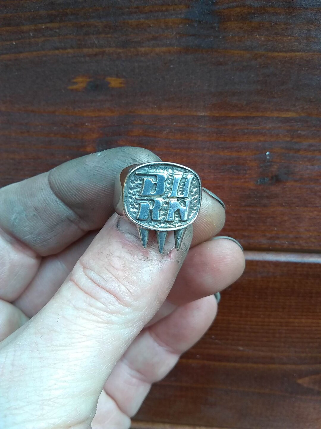 Cyberpunk Silverhand Styled BURN Ring - Etsy