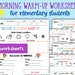 Elementary Morning Worksheets - Warm-up Worksheets for Elementary ...
