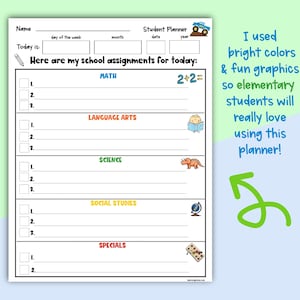 Boy's Themed Printable Elementary Student Planner - Homeschool Student ...