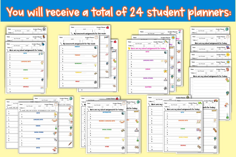 Printable Elementary Student Planner - Homeschool Student Planner ...