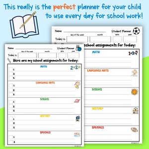Sports-themed Printable Elementary Student Planner - Homeschool Student ...
