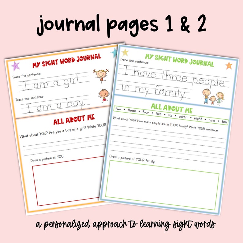 Printable Sight Word Journal - Kindergarten & First Grade - Sentence ...