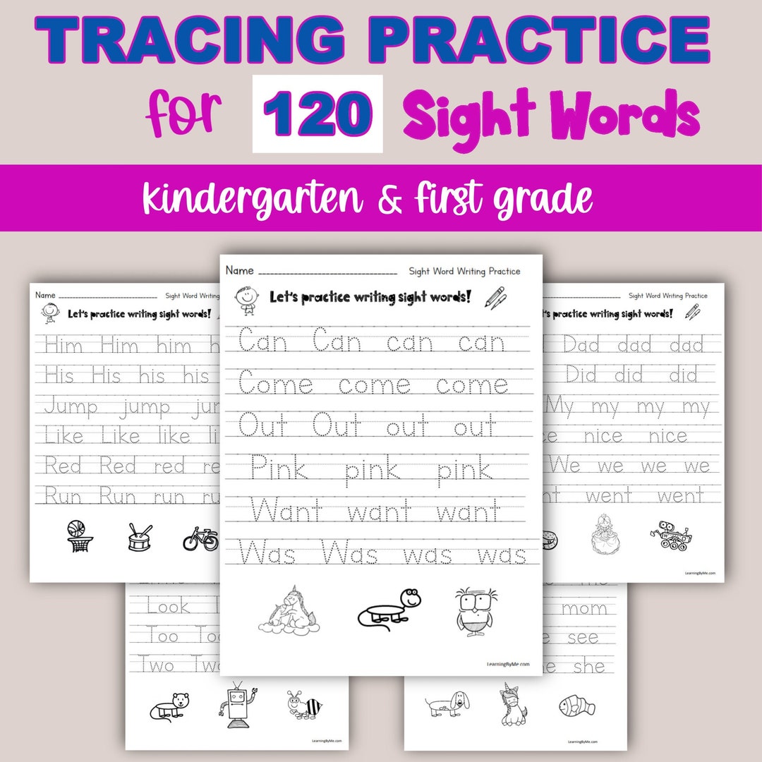 20 Printable Sight Word Worksheets - Tracing for 120 Sight Words ...