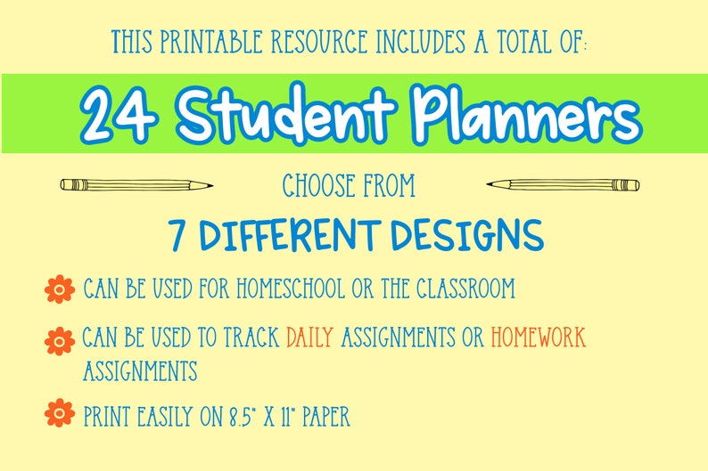 Printable Elementary Student Planner - Homeschool Student Planner ...