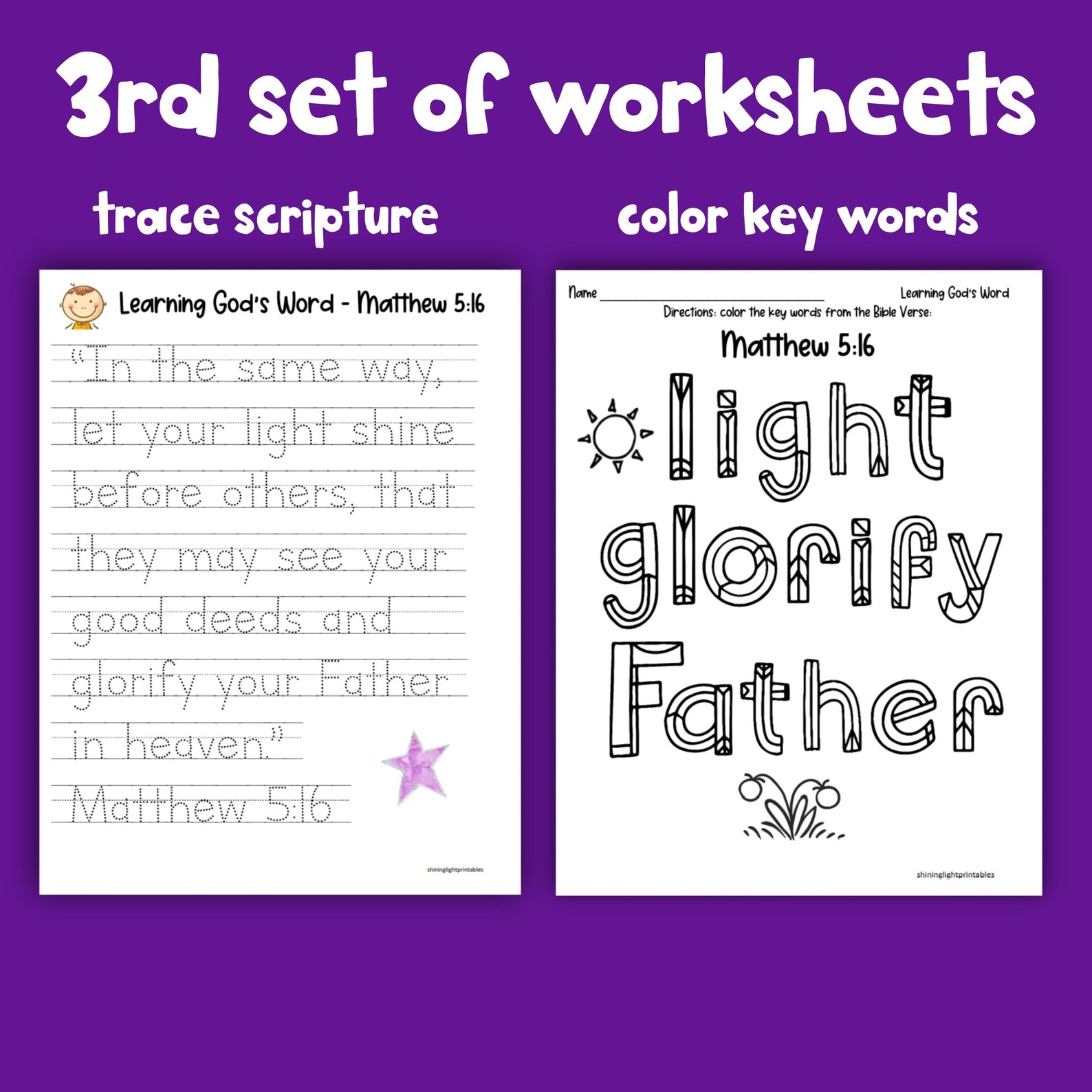 Bible Verse Tracing for Kids - Christian Worksheets for Kids ...