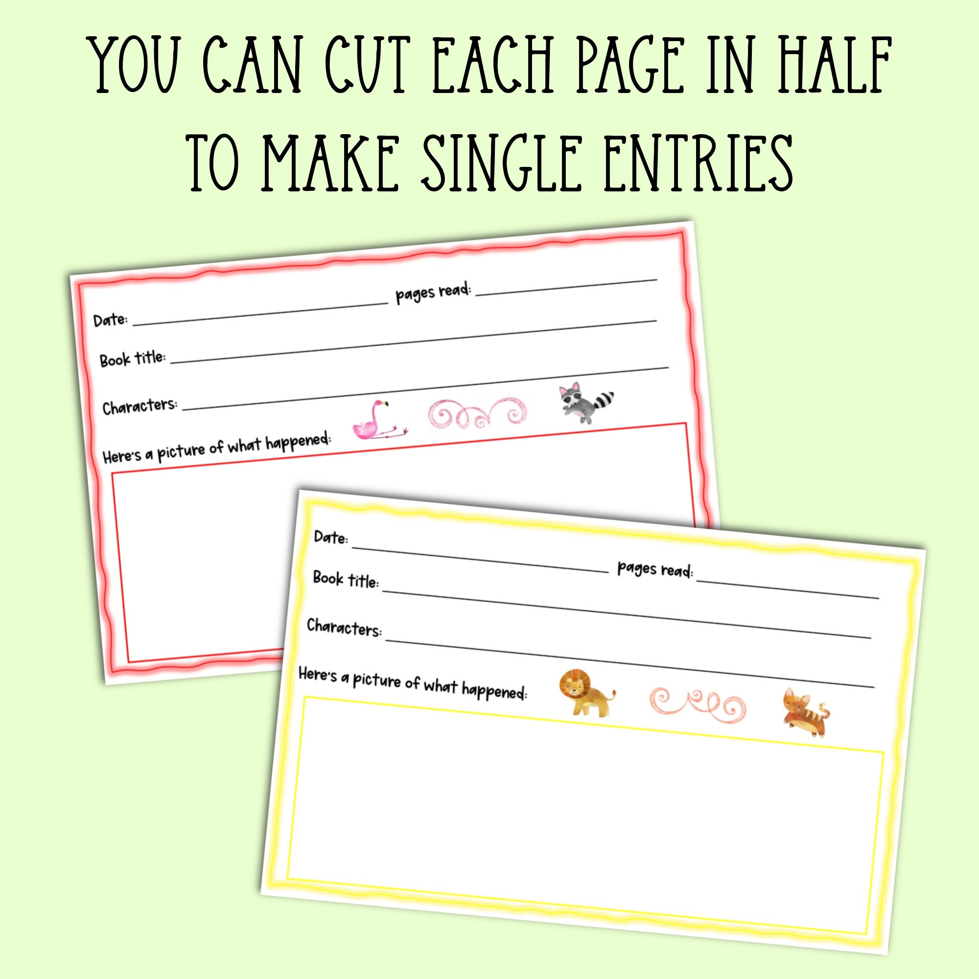 Printable Reading Journal for Kindergarten & First Grade - Reading Log ...