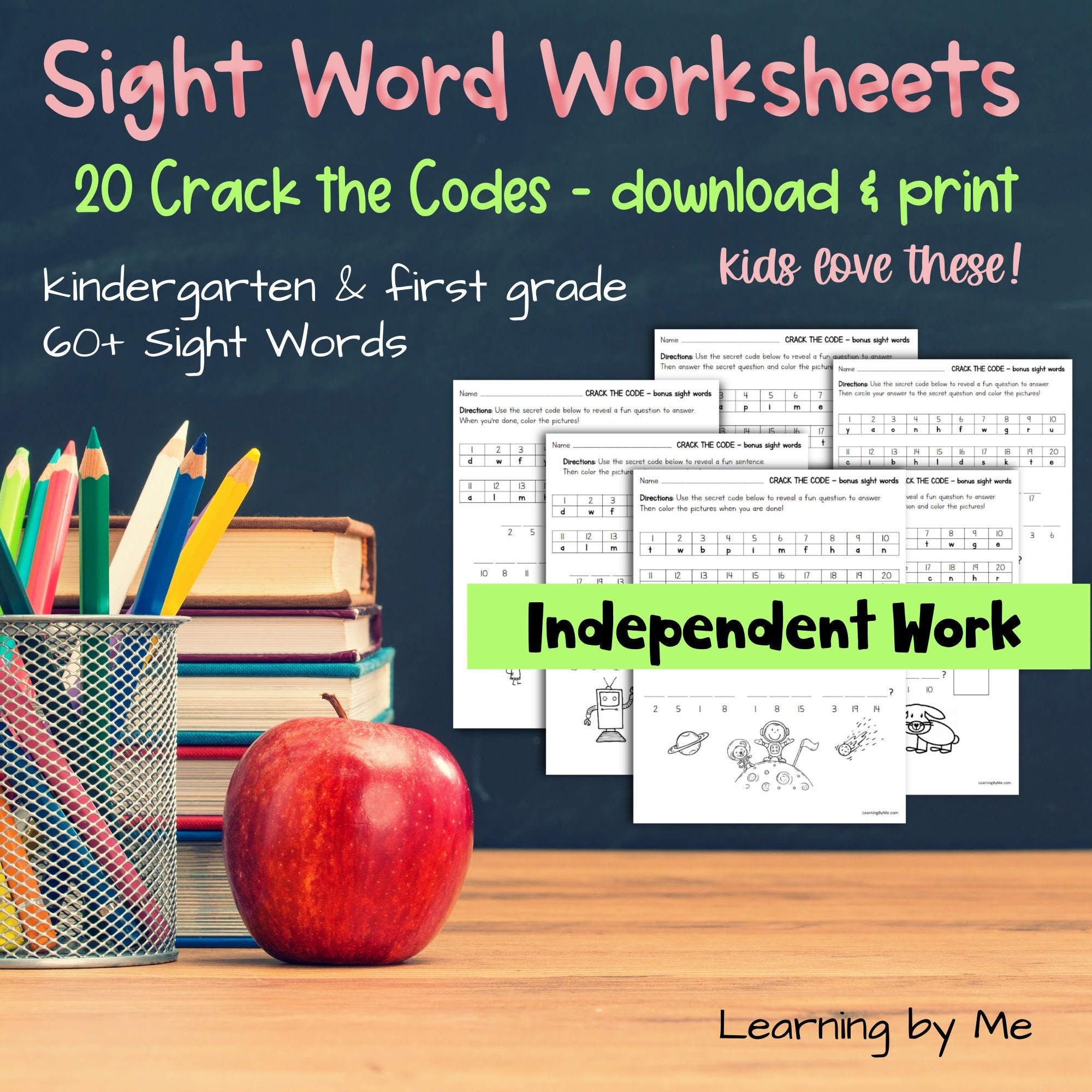 20 Printable Crack the Codes Worksheets Practice Spelling 62 | Etsy
