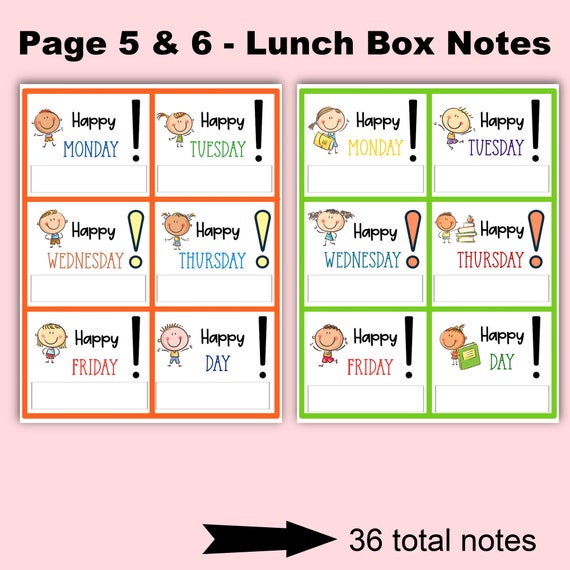 Lunch Notes For Boys