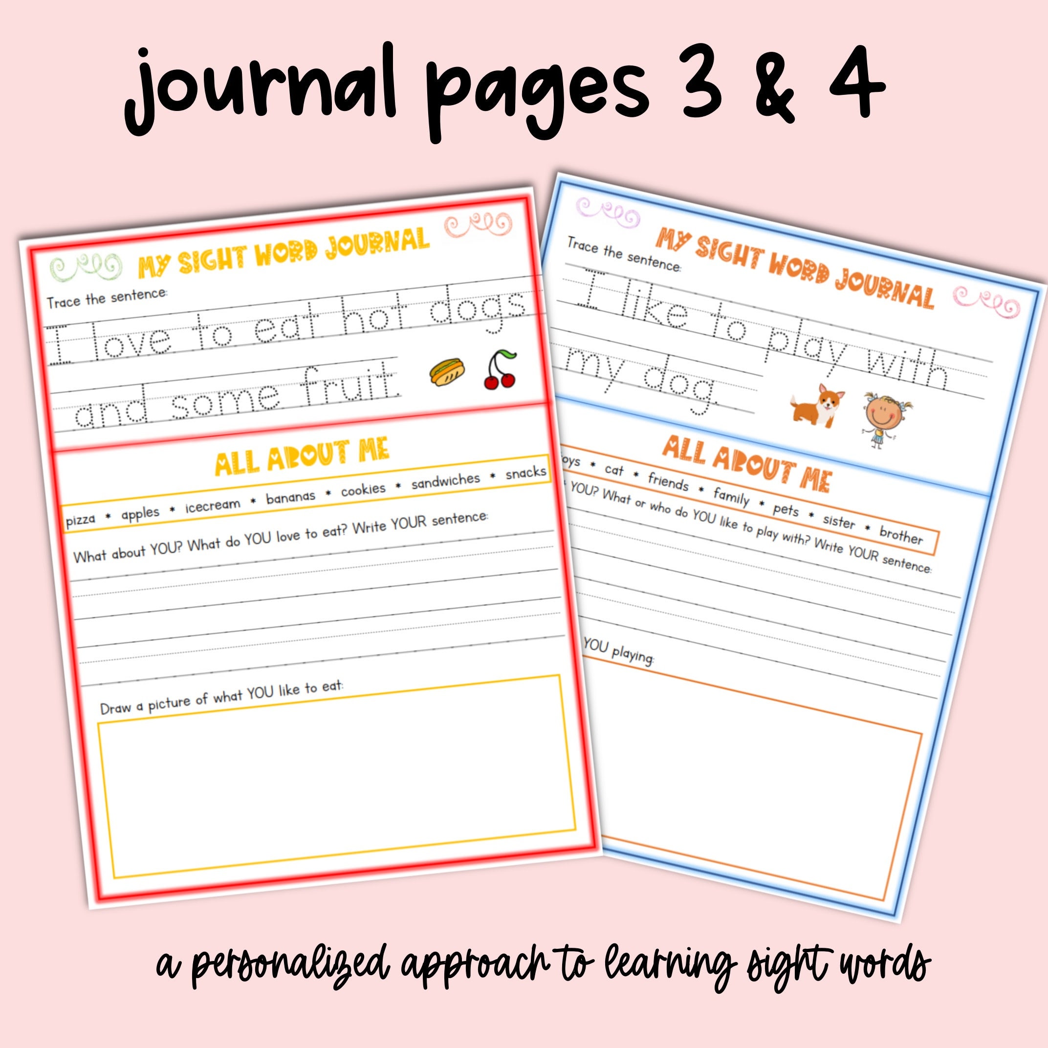 Printable Sight Word Journal - Kindergarten & First Grade - Sentence ...