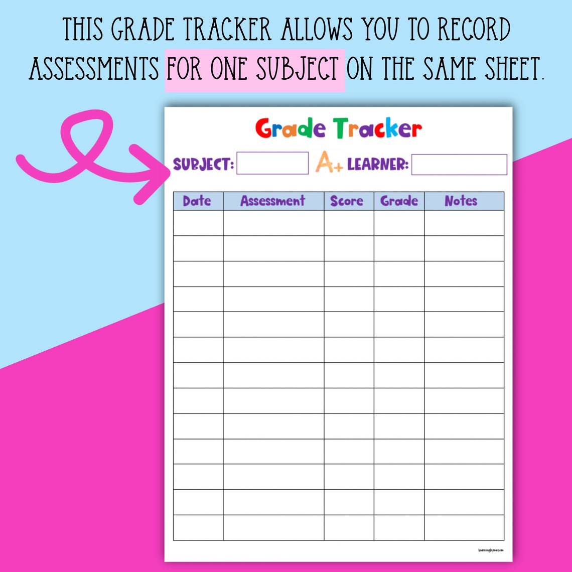 Printable Assessment Tracker - Student Grade Sheets - Homeschool Grade ...