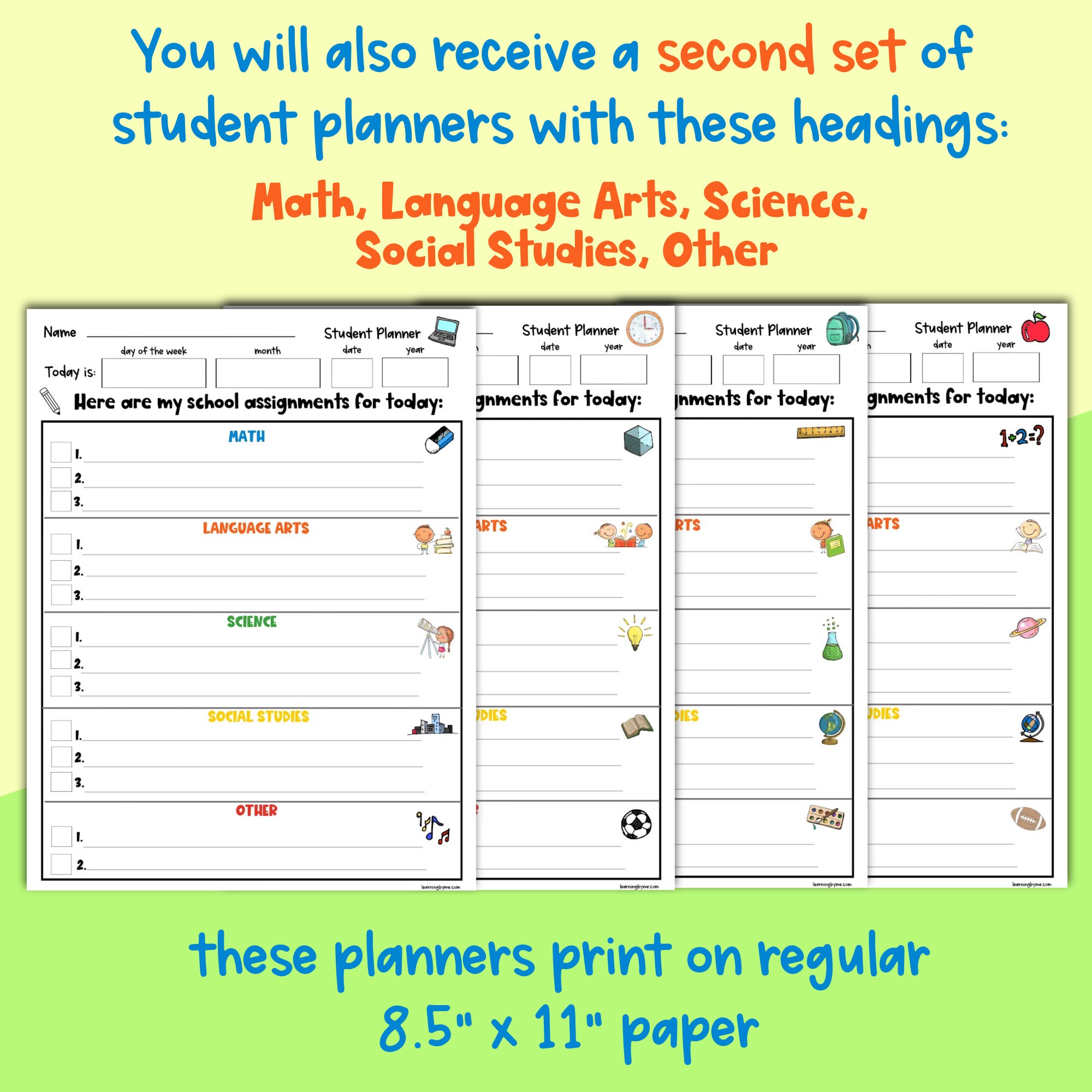 Printable Elementary Student Planner Homeschool Student | Etsy