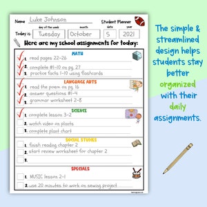 Boy's Themed Printable Elementary Student Planner - Homeschool Student ...