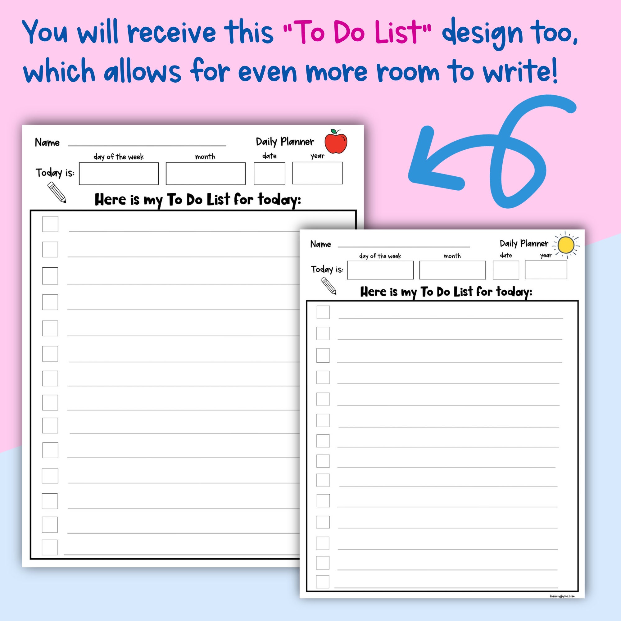 Basic Printable Elementary Student Planner - to Do List & Assignment ...