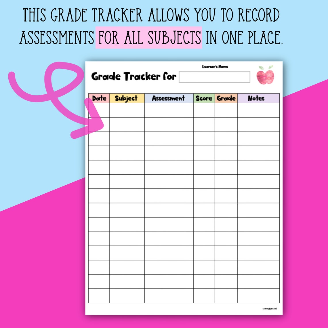 Printable Assessment Tracker - Student Grade Sheets - Homeschool Grade ...