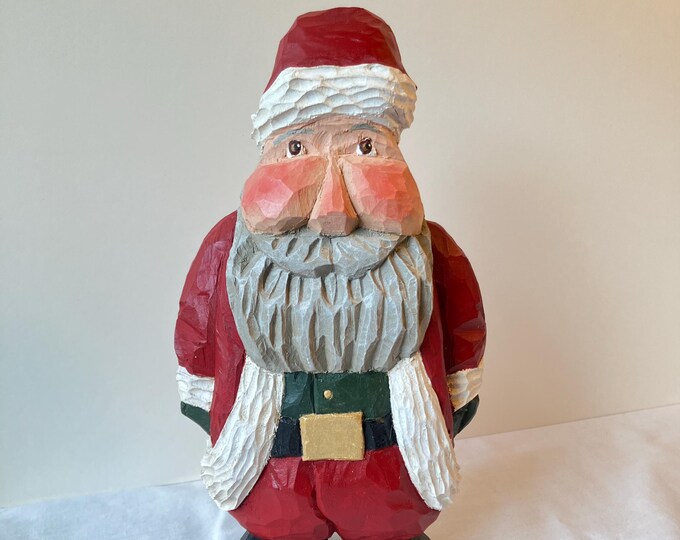 Portly Traditional Christmas Santa. Hand Carved. Folk Art by ...