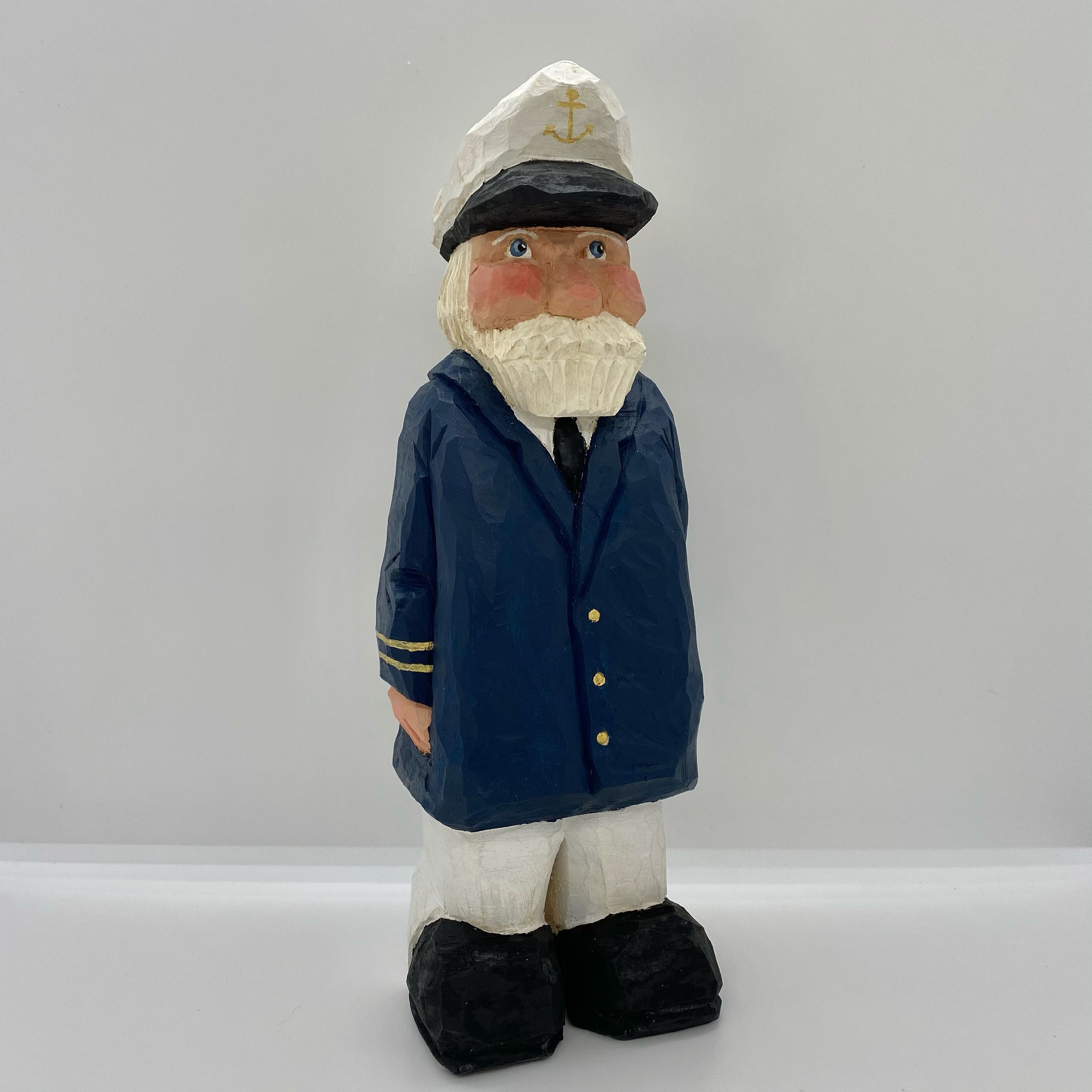 Sea Captain. Hand Carved Sea Faring Woodcarving. Year Round - Etsy