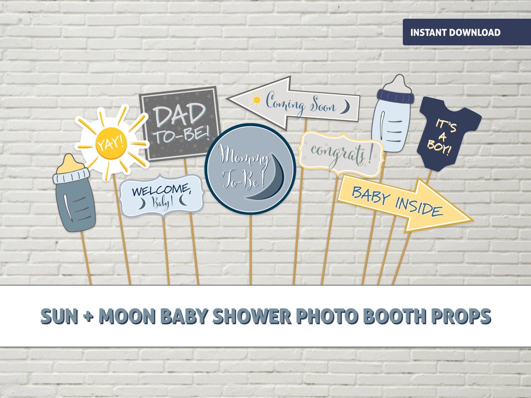 Sun and Moon Shower Photo Booth Props | the Perfect Baby Shower ...
