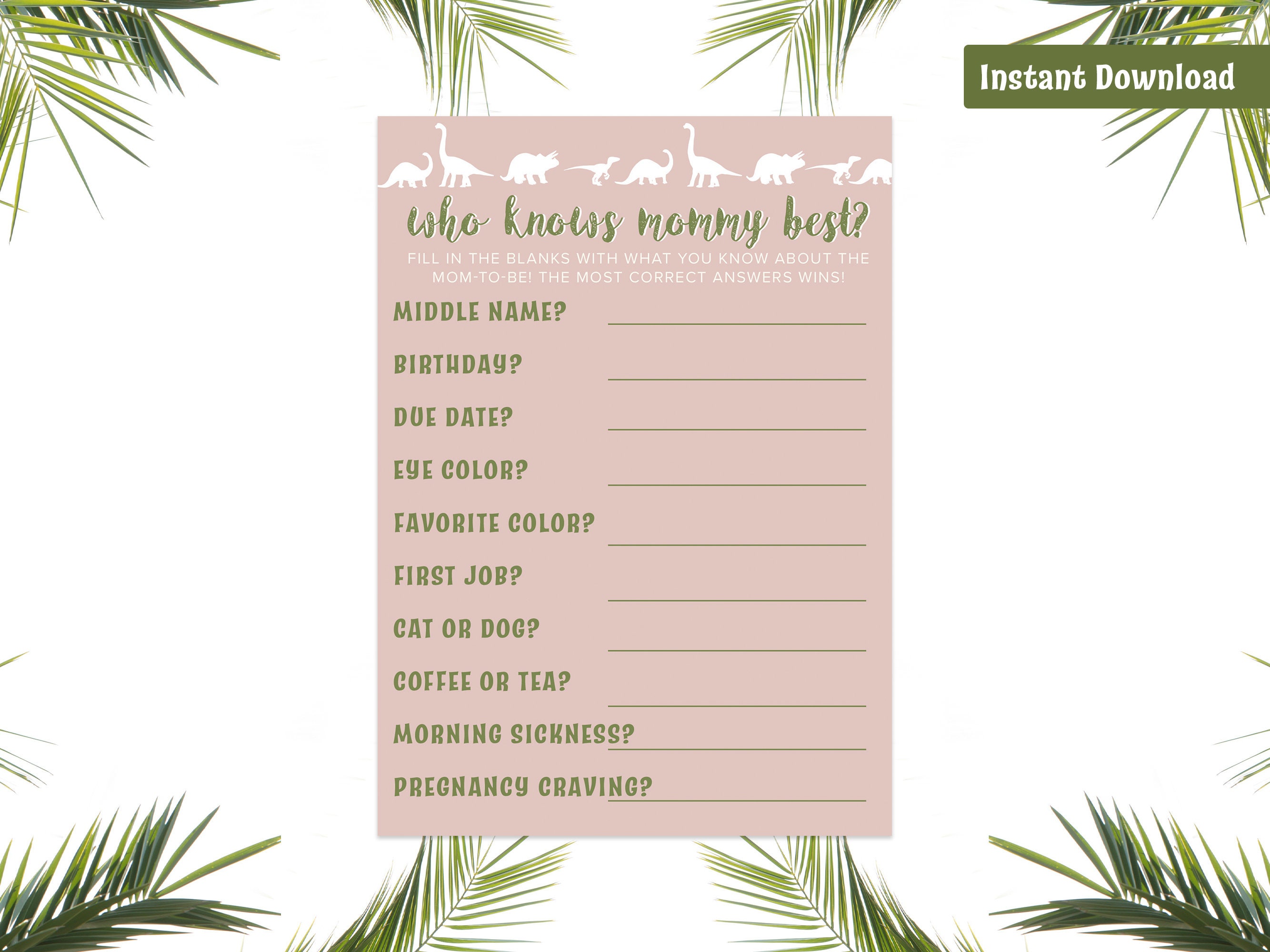 Dinosaur Shower Games | This Dino Baby Shower Games Bundle is a Great ...